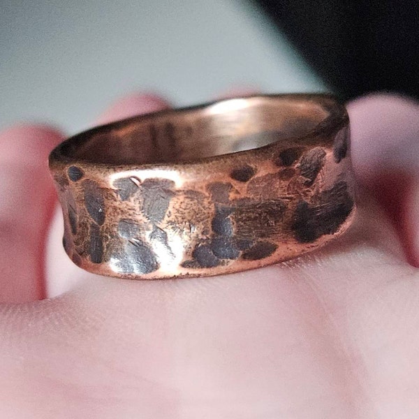 Hammered Copper Ring, Rustic Viking Style, Pure Copper Ring, 7th ...