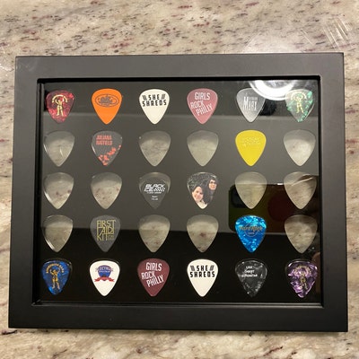Guitar Pick Display Black 8 X 10 Double Sided Horizontal Holds 30 ...