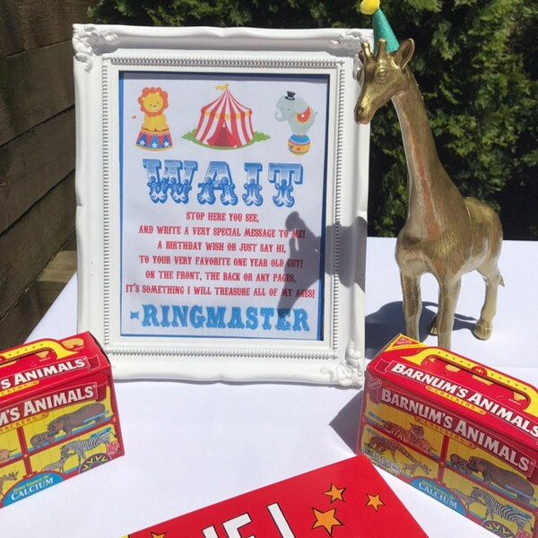 Circus Guest Book Sign for Carnival Birthday Printable Instant Download ...