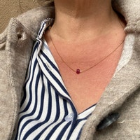 Long Ruby Necklace, Princess Genuine Ruby Necklace, Rough Cut Ruby ...