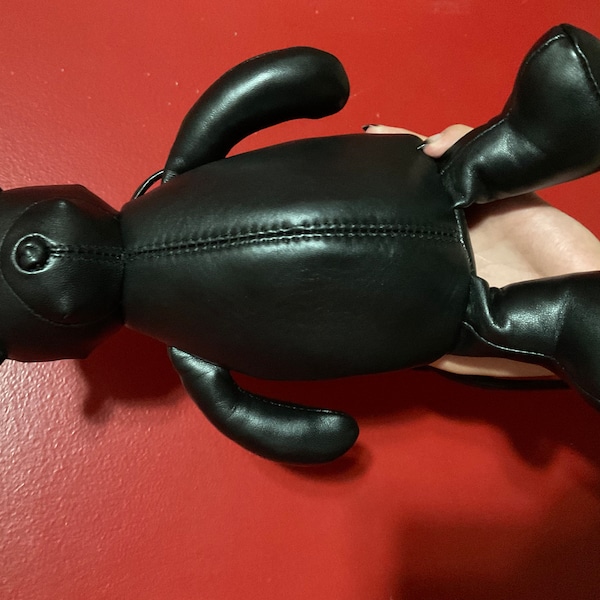 Leather Teddy Bear Backpack With Spikes, Handmade Punk Bag, Unique Gift ...