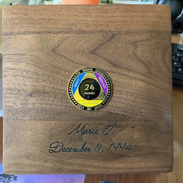 Sobriety Chip Box | Sobriety Gift | Sober Gift | Addiction Recovery ...