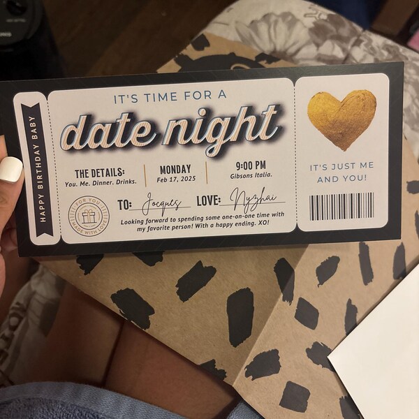 Date Night Gift Card Holder Template, DIY Romantic Valentine ...