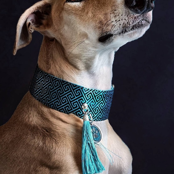 Satin Dog Collar Blue, Width 5 Cm, Length 25-35, 30-40, 35-45 Cm ...