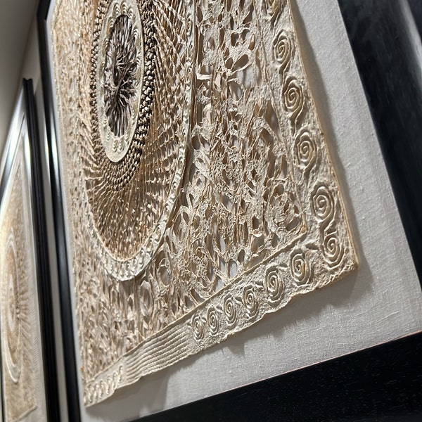 XL Mexican Handmade Amate Paper 31.25sq frame Not Included Cream SQ ...