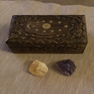 CELESTIAL SUN and MOON Carved Wood Nesting Boxes 3 Sizes Available for ...