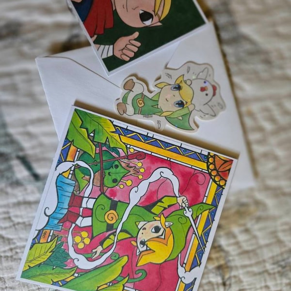 Legend of Zelda wind Waker Square Vinyl Sticker - Etsy