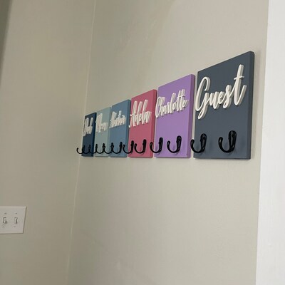 Backpack Hooks, Mud Room Hooks, Personalized Towel Hooks, Bathroom Name ...