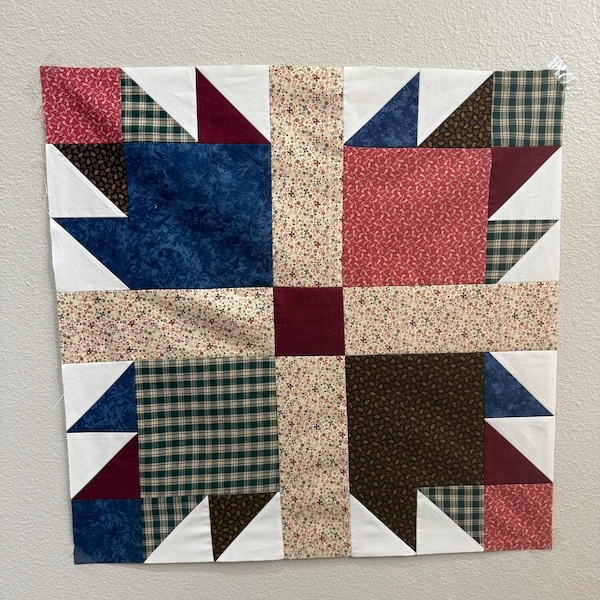 Bear Paw Quilt Block PDF Pattern With Video Tutorial || 16, 18, 20, 22 ...