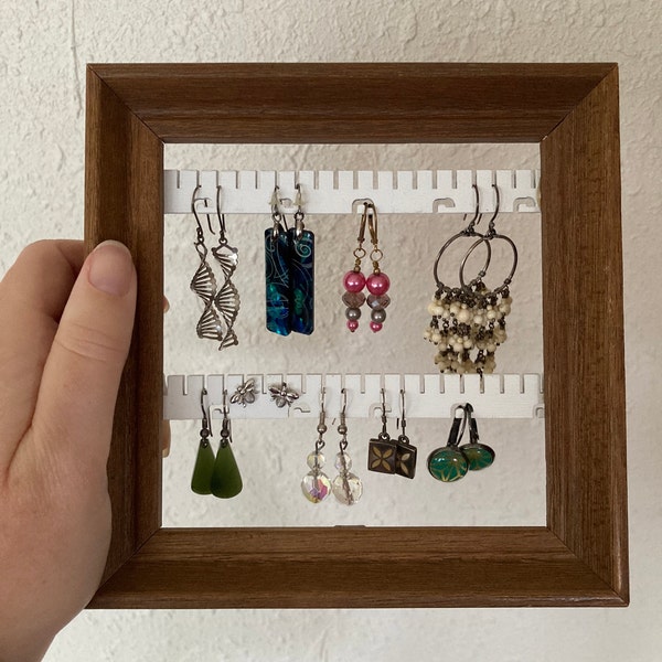 Earring Holder Framed Iorganize® Organizer Movable Slats Hoop Hooks 10 ...