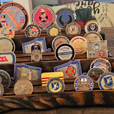 Coin Display Stand for Desk CUSTOM OPTIONS Collection Exhibit Rack ...