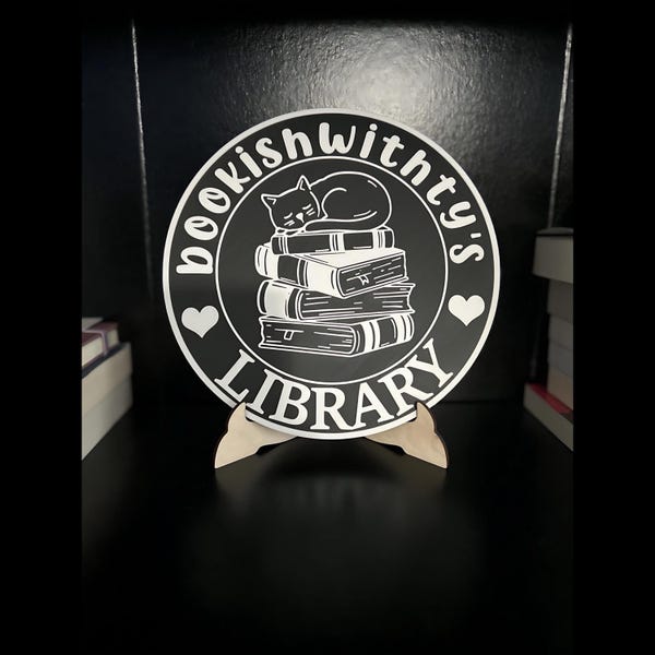 Library Street Sign Bookshelf Sign Personalized Laser Engraved Bookish ...