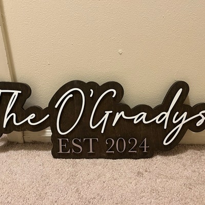 Large Last Name Sign Cut Out Last Name Sign Wedding Name - Etsy