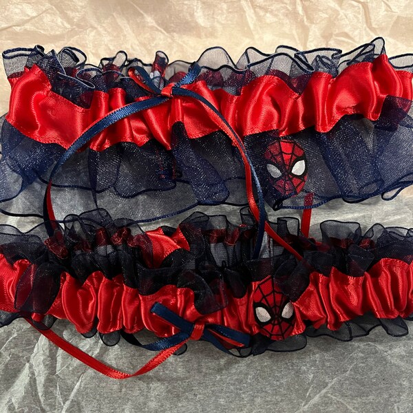 Handcuffs Navy Blue and Black Wedding Garter or Set - Something Blue ...