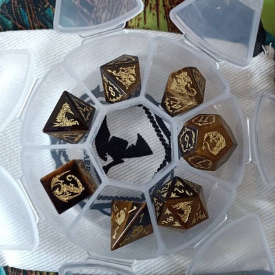 Full Set Blue Sandstone Polyhedral Dice Set Set Dungeons and - Etsy