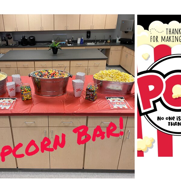 Teacher Appreciation Printable - Popcorn Sign - Employee Appreciation ...