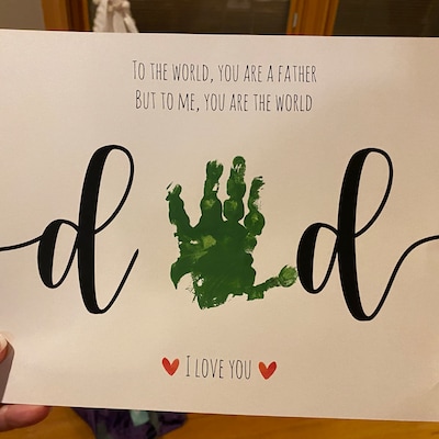 DAD Handprint Footprint Art Craft, Father's Day Gift for Dad, DIY Baby ...