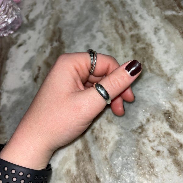 Silver Dome Ring, Sterling Silver Ring, Silver Stacking Ring, Silver Statement Ring, Ring Stack ...