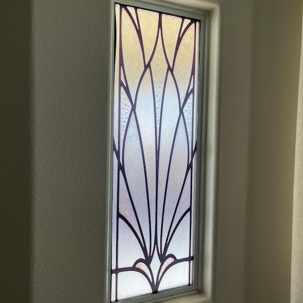 Custom Leaded Glass Window Privacy Film – Elegant Frosted Geometric Art ...