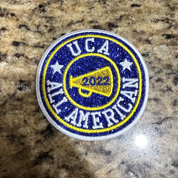 Custom National Champion Glitter Patch - Megaphone Cheer Team Spirit ...