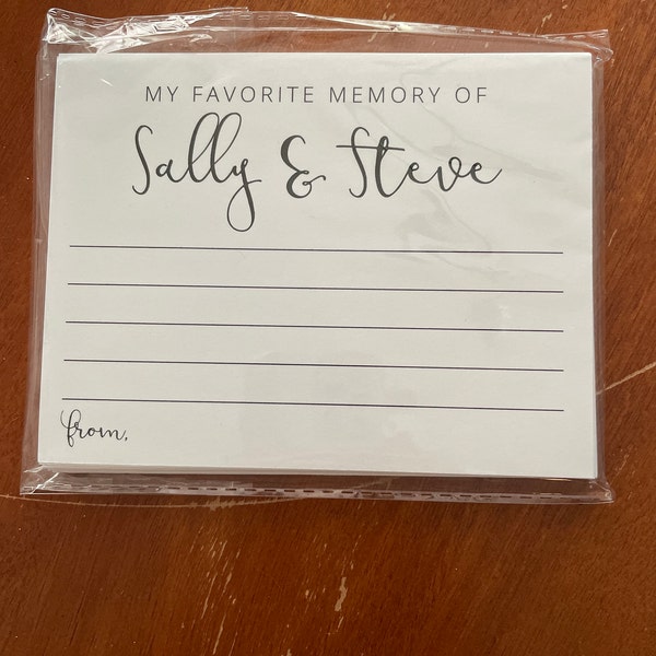 My Favorite Memory - Personalized Memorial Cards for Celebration of ...