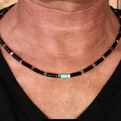 Native American Men's Necklace Turquoise Necklace for Men Tiger Eye ...