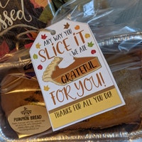 Thanksgiving Gift Tags, Grateful for You Pumpkin Pie Label, Fall Staff ...