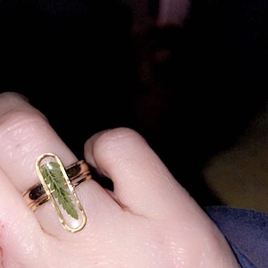Fern Ring, Plant Ring, Botanical Ring, Pressed Fern Ring, Gold Fern ...