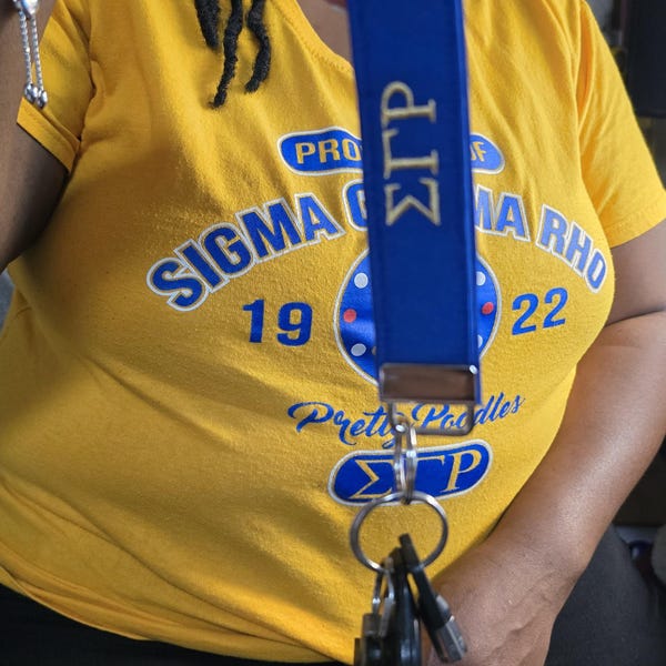 Delta Sigma Theta Red and White Embroidered Key Fob Wristlet Keychain ...