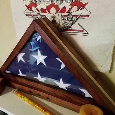 Memorial Flag Display Case W/ Embedded Shell Casings: Maple Inlay - Etsy