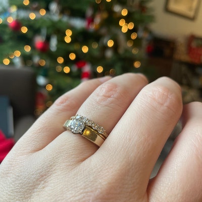 Dainty CZ Stacking Ring Gold Minimalist Ring CZ Ring Simple - Etsy