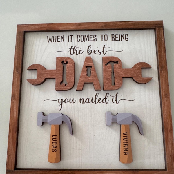 Personalized Father's Day Gift, the Best Dad Sign, Family Sign, Father ...