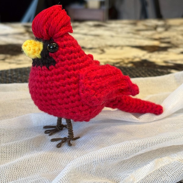 Cardinal Crochet Amigurumi Pattern PDF - Realistic Cardinal - Etsy