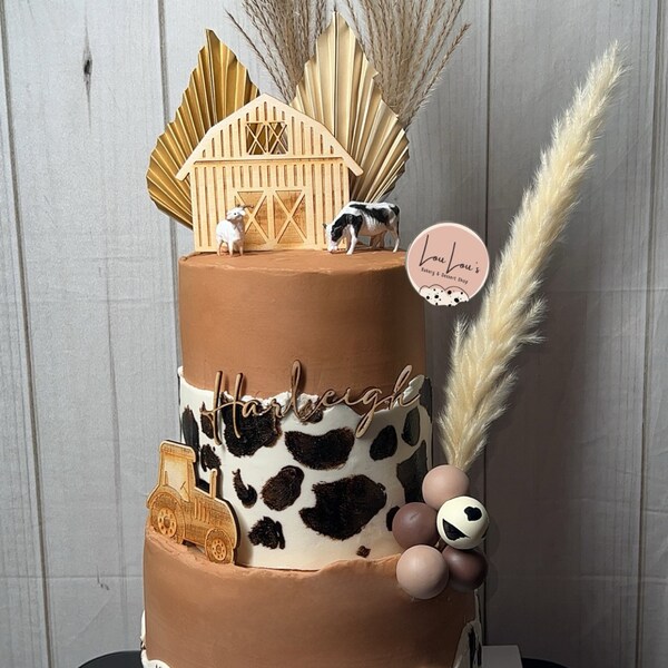 Farm Cake Topper Set Farm Yard Farm Party Birthday Wooden Cake Topper ...