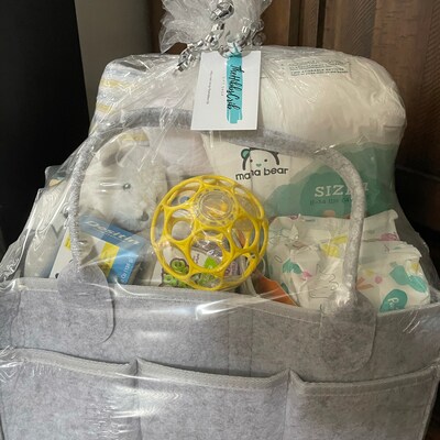 Filled Bathtime Theme Diaper Caddy Gift Basket - Etsy