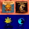 FNAF Smol Sun and Mini Moon Glow-in-the-dark Enamel Pins Free Sticker ...