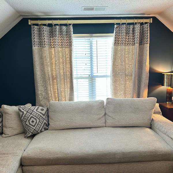 Metal Rectangular Curtain Rod Custom Length - Etsy