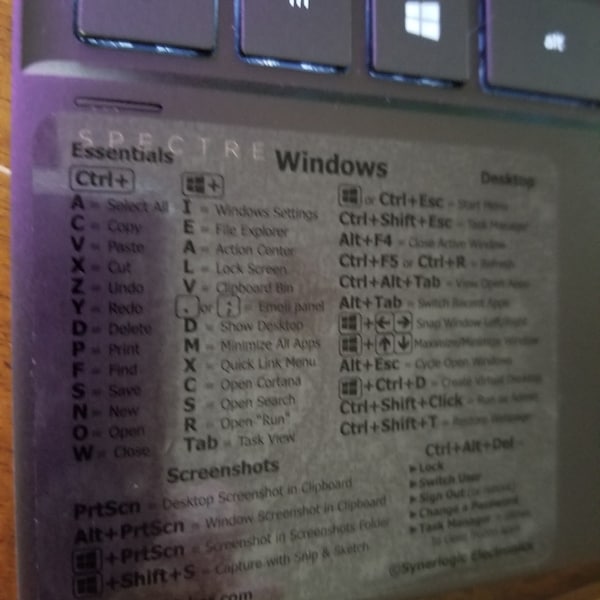 Windows PC Reference Guide Keyboard Shortcut No-residue Laminated Vinyl ...