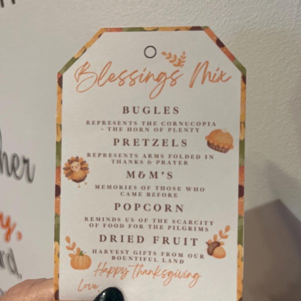 Blessing Mix Tag Editable, Thanksgiving Blessing Mix Poem, Fall ...