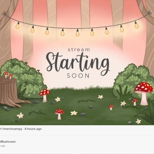 Mushroom Cottagecore Stream Overlay Pack Animated Screens - Etsy