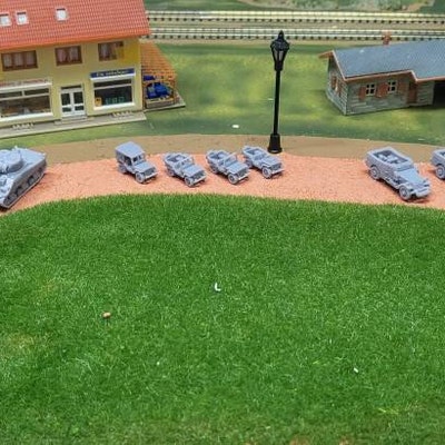 4 X N-gauge WW2 Allied Willy's Jeeps Suitable for Use With N-scale ...