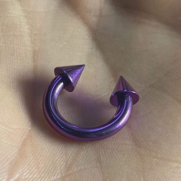 Half DARK PURPLE / SILVER (4G, 5G, 6G, 7G, 8G, 10G, or 12G) Anodized ...