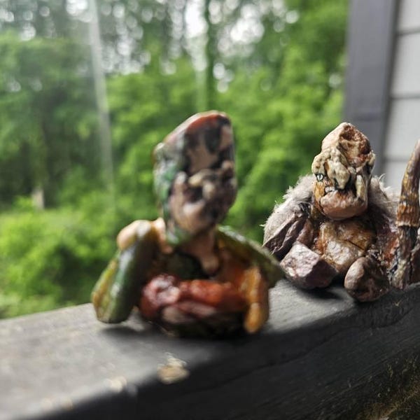 Rocklin, Handmade Rock Goblin Creature - Whimsical Stone Art. - Etsy