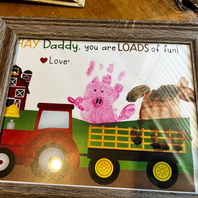 Handprint Art Craft for Father's Day, Tractor Farm Printable Father's ...