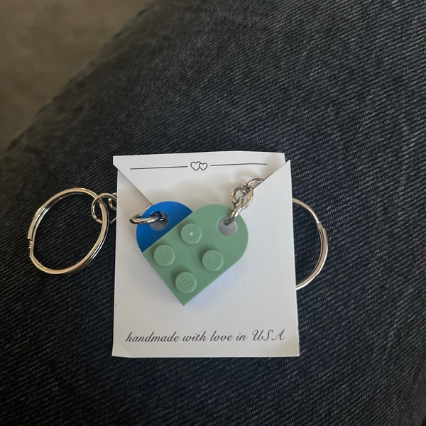Heart Keychain Set Made With Authentic LEGO® Bricks, Matching Keychains ...