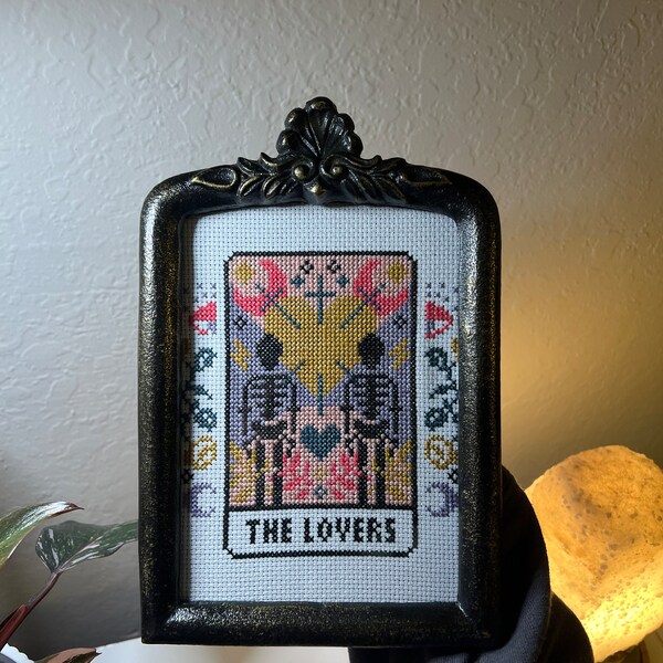 DIGITAL PATTERN the Lovers Tarot Card Modern Cross Stitch - Moon Stars ...