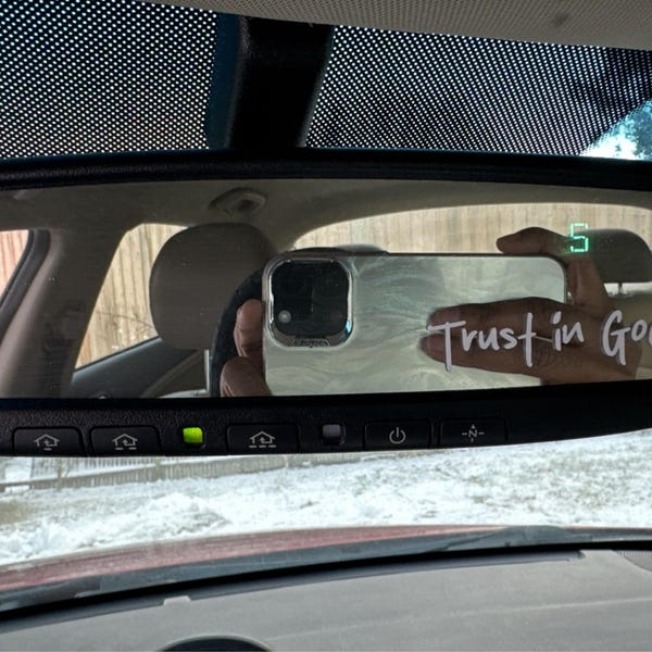 Trust in God Decal, Rear View Mirror Decal, Faith Car Mirror Decal ...