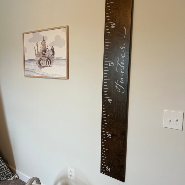 Custom Wooden Growth Chart for Kids - Personalized Height Measuring ...