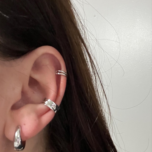 Silver Bow Ear Cuff No Piercing,knot Bow Cuff Conch Earring for Women ...