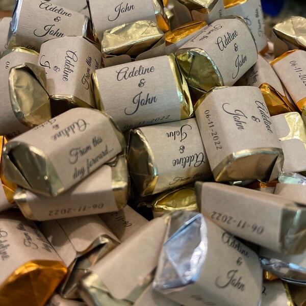 120 Rustic Themed Personalized Candy Labels/wrappers/stickers for ...